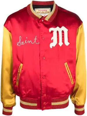 SAINT MXXXXXX Satin Bomber Jacket - Red