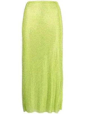 SELF-PORTRAIT Crystal-embellished Mesh Midi Skirt