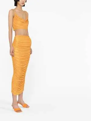 SELF-PORTRAIT Crystal-embellished Crop Top