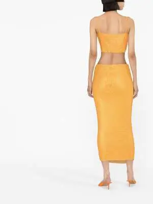 SELF-PORTRAIT Crystal-embellished Crop Top