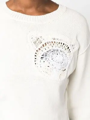 Stella McCartney Crochet Detail Crew Neck Jumper