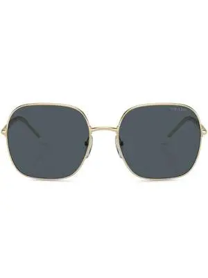 Prada Square-frame Metal Sunglasses - Gold