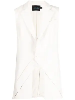 AV VATTEV Cut-out Sleeveless Gilet - White