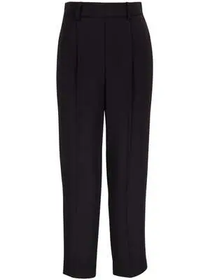 Vince High-waist Tapered-leg Trousers - Black