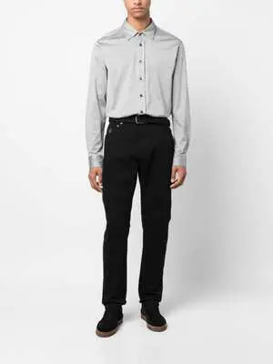 Brioni Mélange-effect Button Shirt - Grey