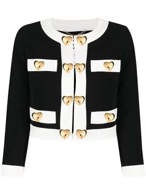 Moschino Heart-embellished Cropped Jacket - Black