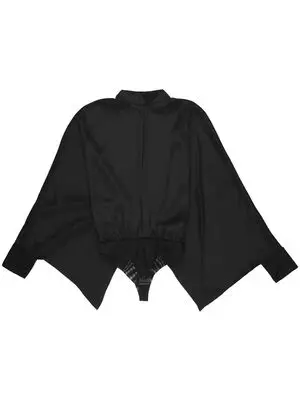 TOM FORD Wide-sleeve Silk Bodysuit
