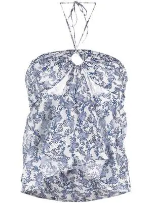 MARANT ETOILE Floral Print Halterneck Blouse