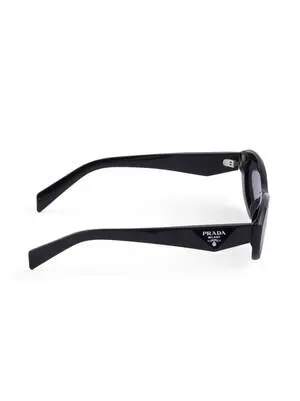 Prada Symbole Oval-frame Sunglasses - Black