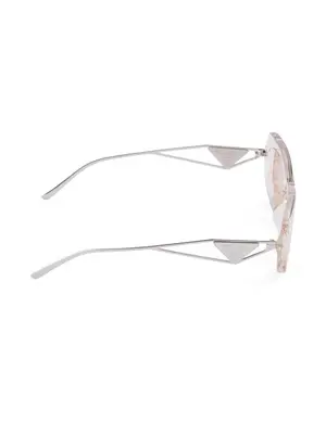 Prada Symbole Rectangle-frame Sunglasses - Neutrals