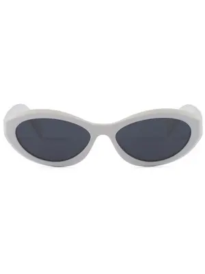Prada Symbole Oval-frame Sunglasses - White