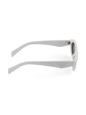 Prada Symbole Oval-frame Sunglasses - White