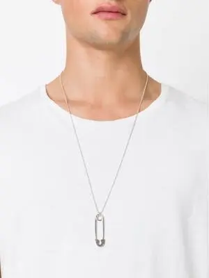 TRUE ROCKS Safety Pin Pendant Necklace - Metallic