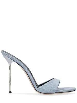 Paris Texas 105mm Lidia Denim High Heel Mules - Denim