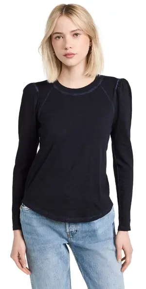 Veronica Beard Mason Baseball Tee - Navy