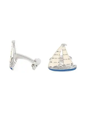 LINK UP Sailboat Cufflinks - Blue Silver