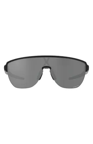 Oakley Corridor 142mm Semi Rimless Prizm™ Polarized Shield Sunglasses - Matte Black