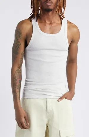 ELWOOD Malibu Cotton Rib Tank Vintage Ash Grey