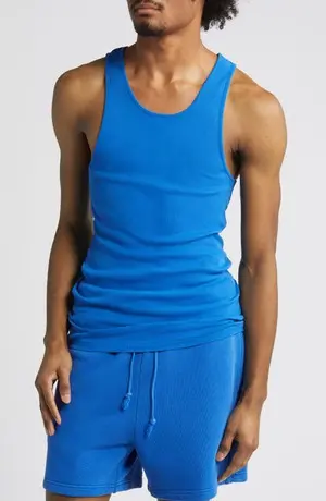 ELWOOD Malibu Cotton Rib Tank Vintage Cobalt