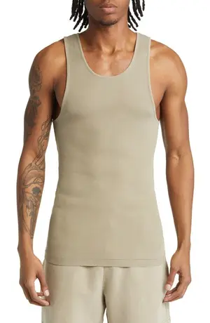 ELWOOD Malibu Cotton Rib Tank Vintage Gravel