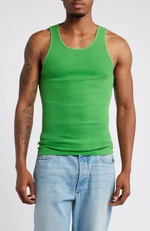 ELWOOD Malibu Cotton Rib Tank Vintage Green
