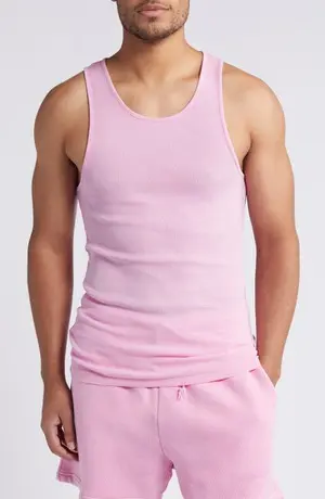 ELWOOD Malibu Cotton Rib Tank - Vintage Pink