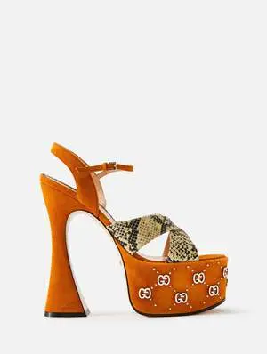 Gucci Python Interlocking G Stud Sandal