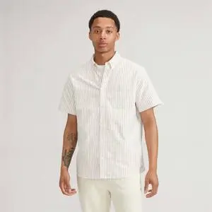Everlane Organic Short Sleeve Oxford Shirt Sahara/off-white