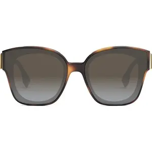 Fendi Fendi First 63mm Square Sunglasses Blonde Havana/gradient Smoke