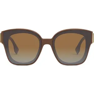 Fendi Fendi First 63mm Square Sunglasses Dark Brown / Gradient Brown