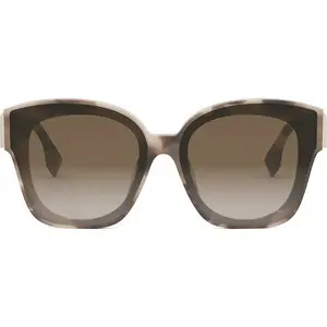 Fendi First 63mm Square Sunglasses - Havana/ Other / Gradient Brown