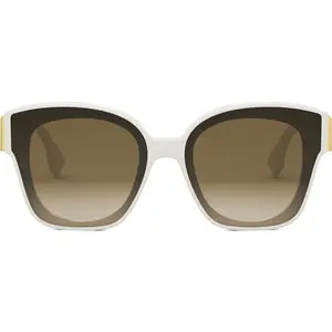 Fendi Fendi First 63mm Square Sunglasses Ivory/gradient Brown