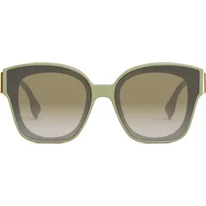 Fendi First 63mm Square Sunglasses - Light Green/gradient Green