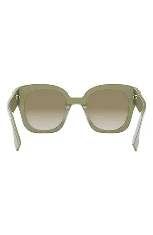 Fendi First 63mm Square Sunglasses - Light Green/gradient Green