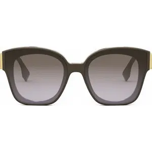 Fendi Fendi First 63mm Square Sunglasses Shiny Dark Brown/brown