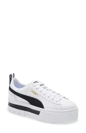 PUMA Mayze Leather Platform Sneakers