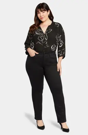 NYDJ Marilyn Straight Leg Jeans - Black