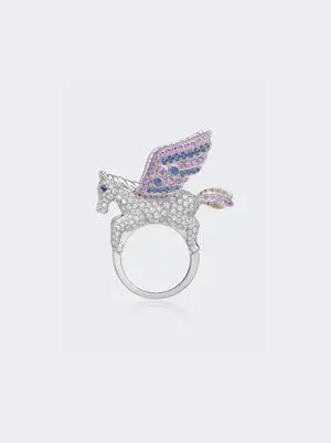 MIO HARUTAKA Sapphire And Diamond Pegasus Ring