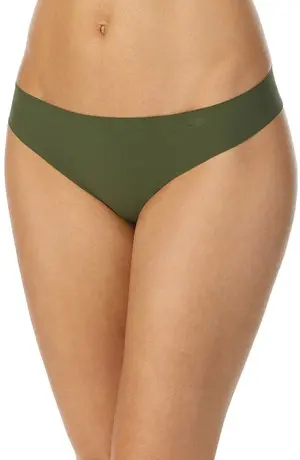 Dkny Litewear Cut Anywhere Thong Dark Olive