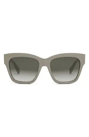 Celine CELINE Triomphe 55mm Round Sunglasses Beige/ Gradient Brown