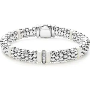 Lagos Caviar Diamond Station Bracelet - Silver/diamond