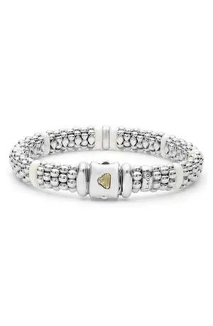 Lagos Caviar Diamond Station Bracelet - Silver/diamond
