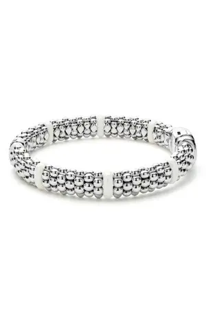 Lagos Caviar Diamond Station Bracelet - Silver/diamond