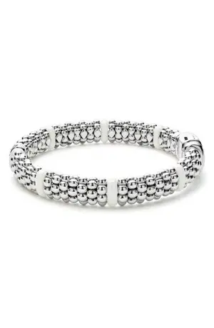 Lagos Caviar Diamond Station Bracelet - Silver/diamond