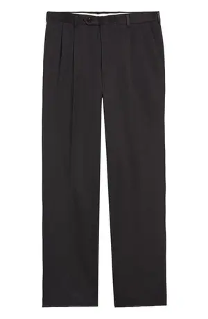 Berle Classic Fit Pleated Microfiber Dress Pants