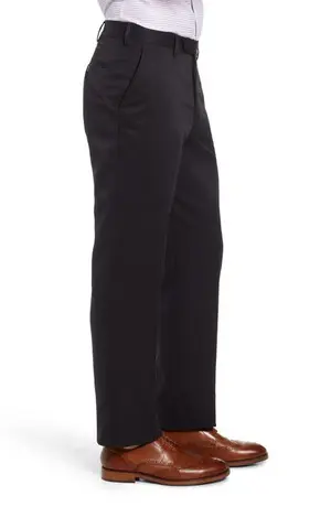 Berle Classic Fit Flat Front Microfiber Performance Dress Pants