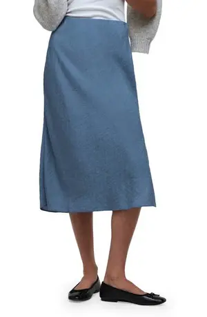 Madewell Crinkled Satin Slip Skirt