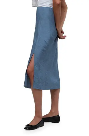 Madewell Crinkled Satin Slip Skirt