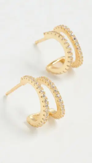 Shashi Erin Pave Hoop Earrings