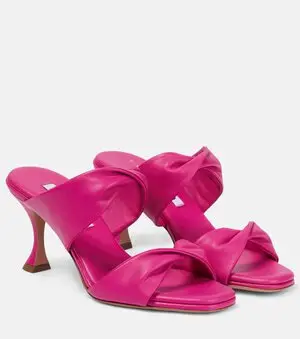 AQUAZZURA Twist Leather Sandals - Pink